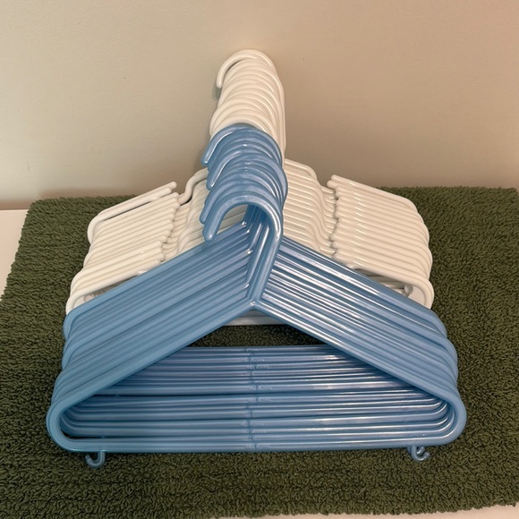 Other | Kids Plastic Hangers Set Blue And White | Poshmark